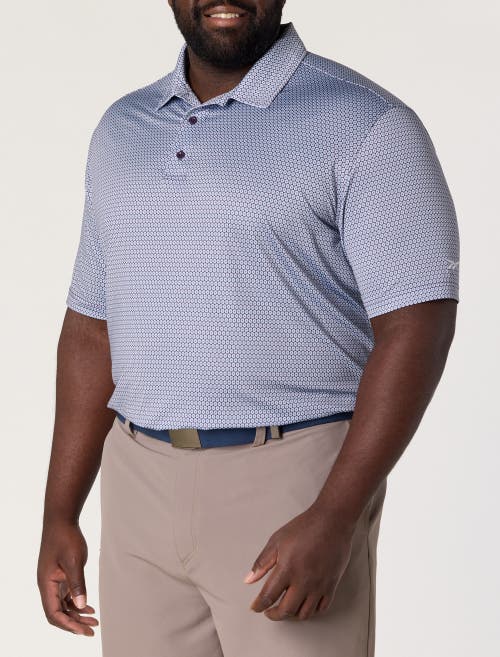 REEBOK big & tall geometric print performance polo shirt v2